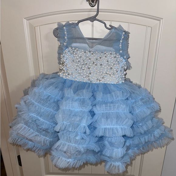 Source Unknown | Dresses | 3t Pageantflower Girl Dress With Pearls ...